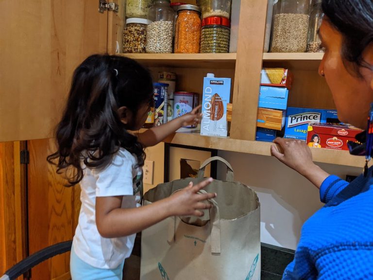 Putting Groceries Away is Hands-on Shape Activity for Young Children